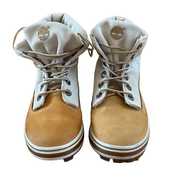 Timberland | Shoes | Timberland Light Tan And Cream Leather Boots Us 4 ...